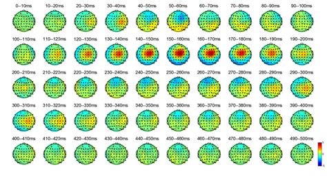 the brain electrical activity mapping in 50 segmented time windows from