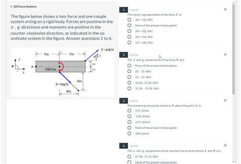 Solved D Force Systems The Figure Below Shows A Chegg Com