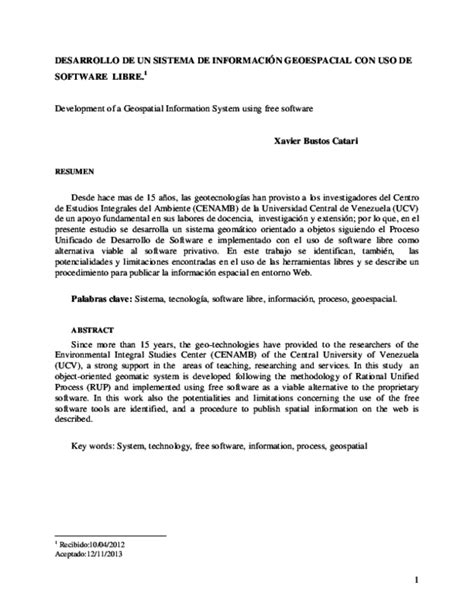 Pdf Development Of A Geospatial Information System Using Free Software