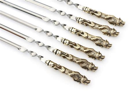 Набор шампуров "Медведь" (латунная ручка, вариант 2) - Shampura.com