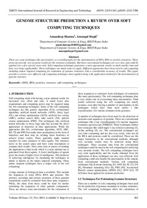 Pdf Genome Structure Prediction A Review Over Soft Computing Techniques