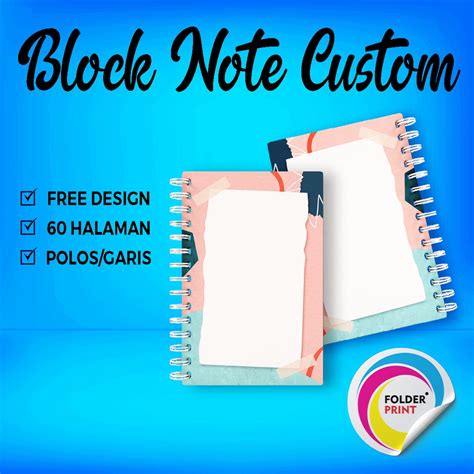 Jual Block Note Custom Isi 30 Lembar 60 Halaman Shopee Indonesia