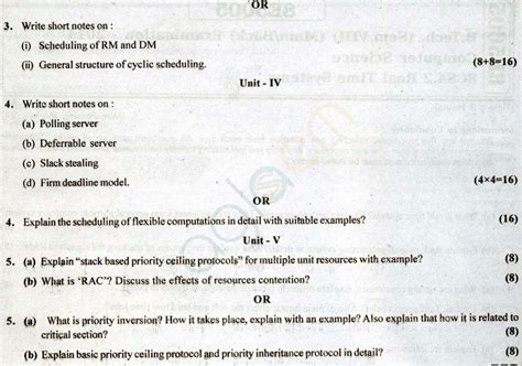 RTU Question Papers Semester CS Real Time System AglaSem Institutes