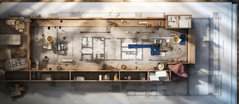 Premium AI Image The Top View Of An Architects Workplace Includes Architectural Project