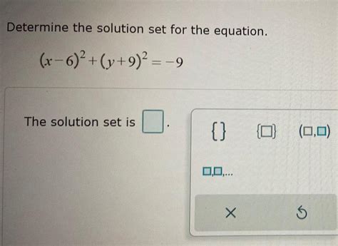 [answered] determine the solution set for the equation x 6 ² y 9 ²