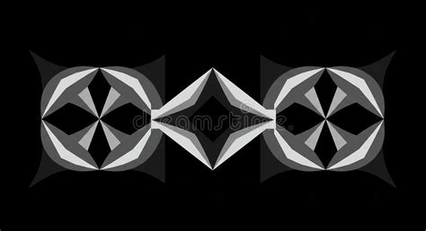 Geometric Abstract Art Composed Of Symmetrical Monochromatic Shapes On A Stock Illustration