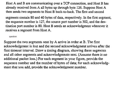 Solved Host A And B Are Communicating Over A Tcp Connection