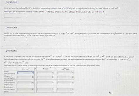 Solved What Is The Concentration Of SCN In A Solution Chegg Com