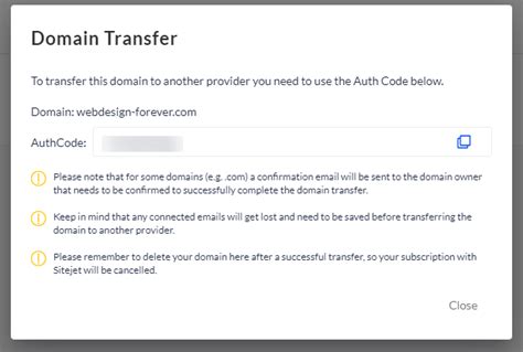 How To Request An Auth Code Sitejet Help
