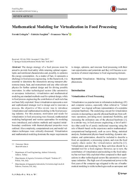 pdf virtualization and mathematical modeling in food processing