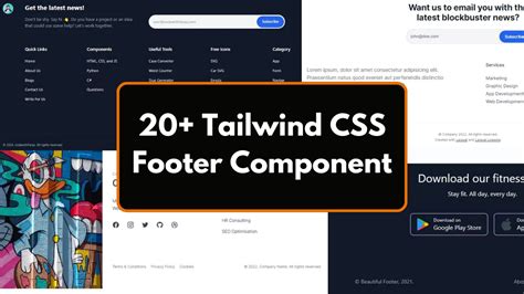 Discover Over 20 Examples Of Footer Components Designed With Tailwind Css Explore Versatile
