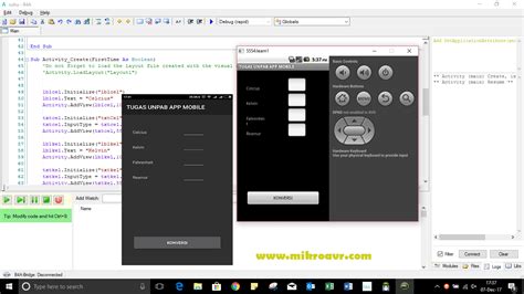 Tutorial B4a Dasar Aplikasi Android Konversi Suhu Sederhana