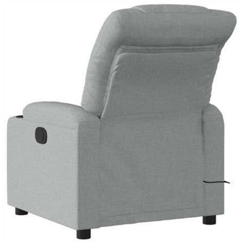 Vidaxl Electric Massage Recliner Chair Light Gray Fabric 297 X366