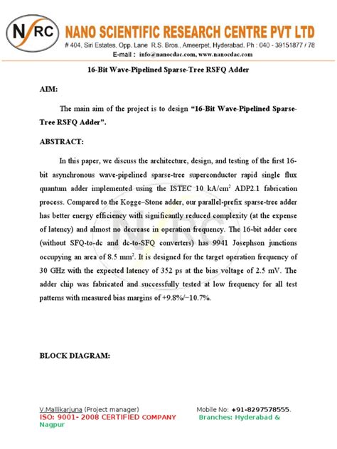 pdf 16 bit wave pipelined sparse tree rsfq adder doc dokumen tips