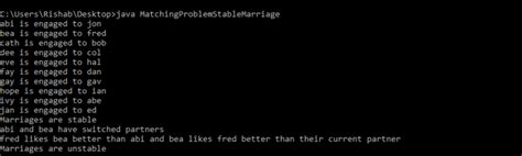 Java Program To Program To Solve A Matching Problem For A Given