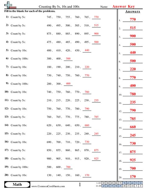 skip counting worksheets