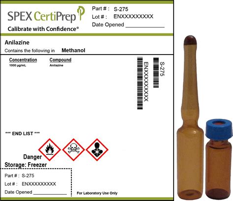 Spex Certiprep S 275 Anilazine Methanol Matrix 1 Ml Industrial And Scientific