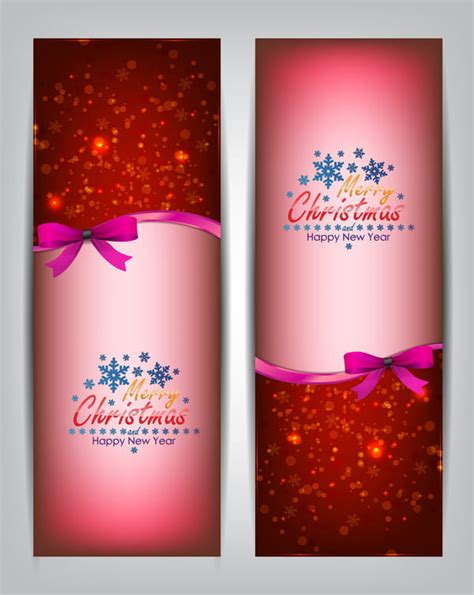 크리스마스 리본 배너 디자인 벡터 10 Eps Uidownload