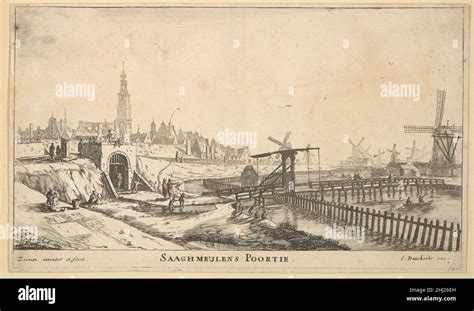 The Zaagmolen Gate 17th Century Reinier Nooms Called Zeeman Dutch The
