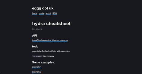 Hydra Cheatsheet Eggg Dot Uk