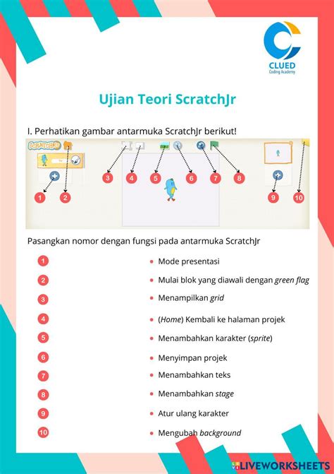 Ujian Teori Scratchjr Live Worksheets
