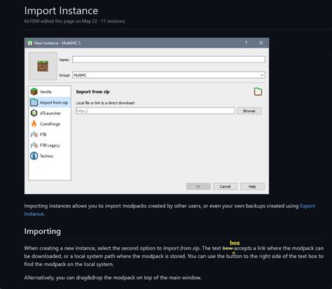 Typo In Import Instance Wiki Page Issue 4933 MultiMC Launcher