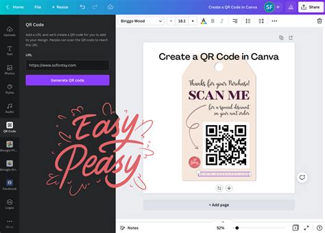 How To Create A Qr Code In Canva Printable Tag Template So Fontsy