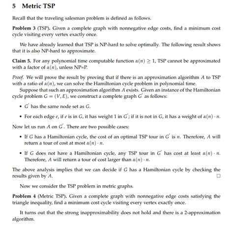 5 metric tsp recall that the traveling salesman