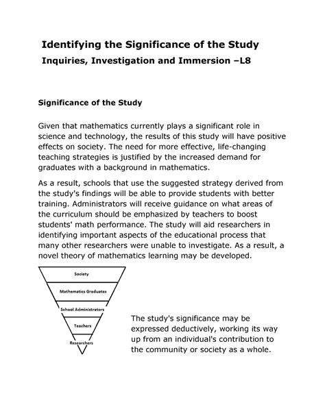 Immersion 8 Lecture Notes Identifying The Significance Of The