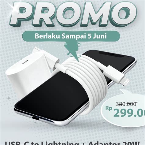 Jual Promo Cable USB C To Lightning Dan Power Adapter Type C 20watt Shopee Indonesia