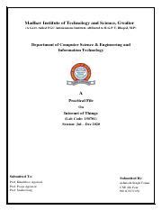 IOT Lab File Pdf Madhav Institute Of Technology And Science Gwalior A Govt Aided UGC