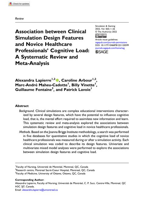Pdf Association Between Clinical Simulation Design Features And Novice Healthcare
