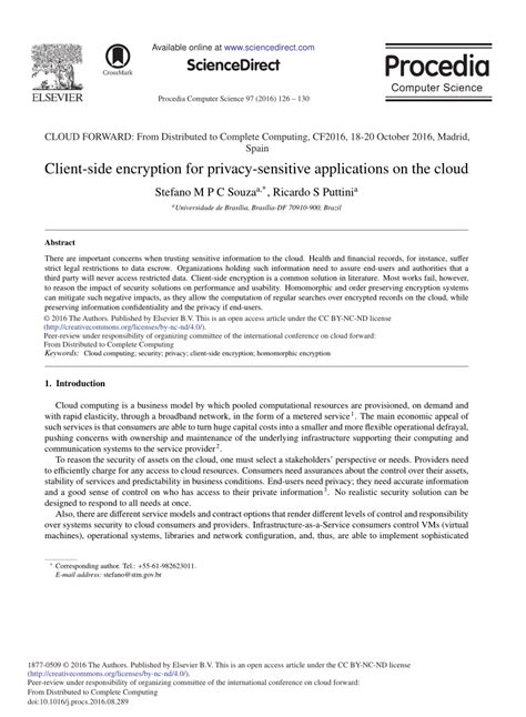 Pdf Client Side Encryption For Privacy Sensitive Applications On The