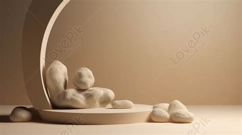 베이지색 실린더 받침대가 있는 제품 디스플레이 스탠드 멋진 3d 렌더 3d 침대 배경 스탠 배경 베이지 배경 이미지 Hd 3d 침대 스탠 베이지 배경 사진 무료