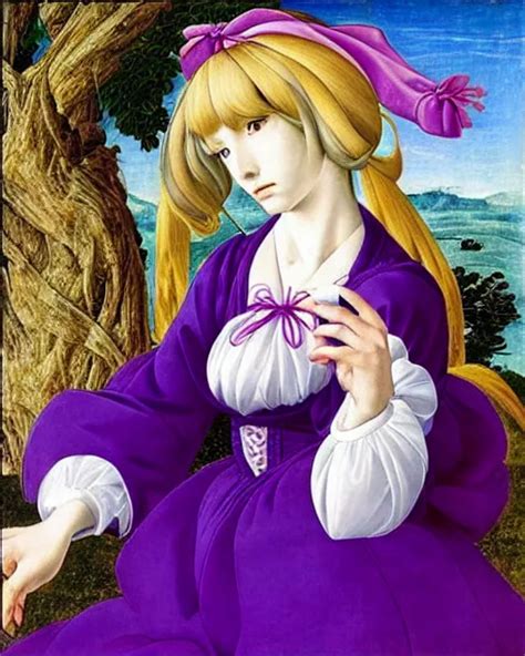 Touhou Character Yukari Yakumo Purple Frilly Dress Stable Diffusion Openart