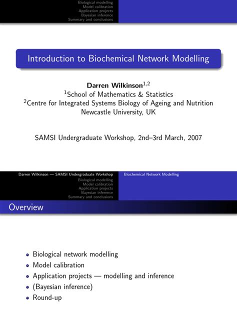 Biochemical Network Pdf Statistical Inference Computer Simulation