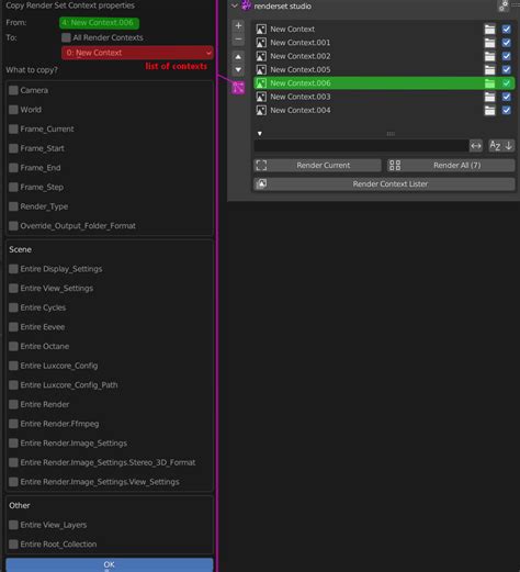 Render Context Renderset
