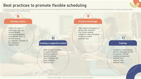 Best Practices To Promote Flexible Scheduling Strategies To Create