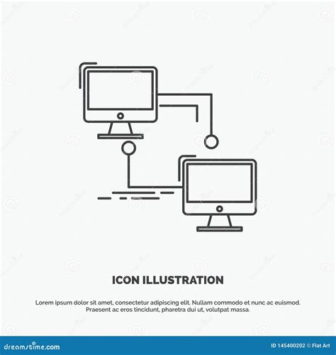 Local Lan Connection Sync Computer Icon Line Vector Gray Symbol For Ui And Ux Website Or