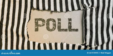 hand writing sign poll word written on record of the number of votes