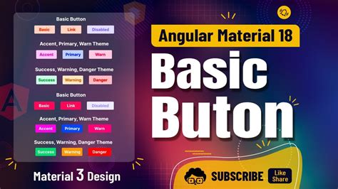 Angular 18 Stylish Basic Button In Angular Material Tutorial Material