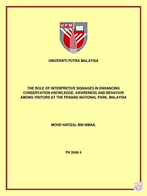 The Role Of Interpretive Signages In Enh Pdf Conservation Biology