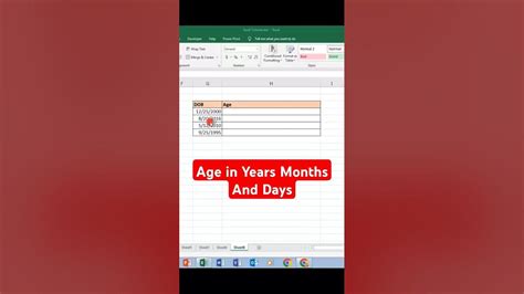 Age In Years Months And Days Excel Tutorials In Hindi Exceltech