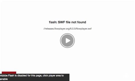 Javascript Flowplayer Swf File Not Found Stack Overflow