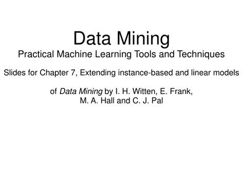 ppt data mining practical machine learning tools and techniques