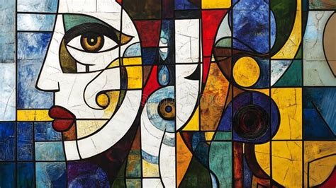 Abstract Faces And Forms A Colorful Mosaic Of Emotion And Fragmented