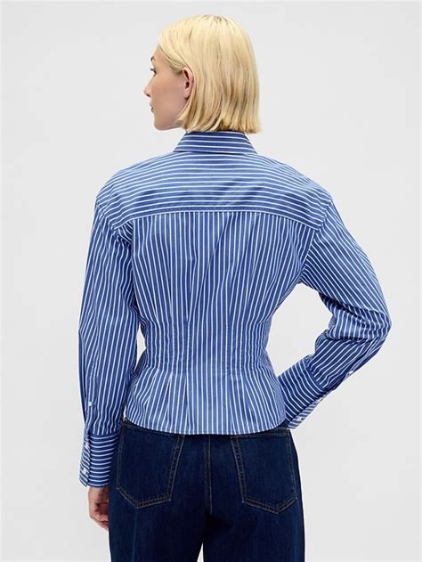 Organic Cotton Poplin Fitted Shirt Gap