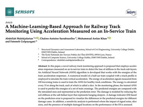 M Arslan Khan Phd On Linkedin Justpublished Machinelearning Railwaytrackmonitoring