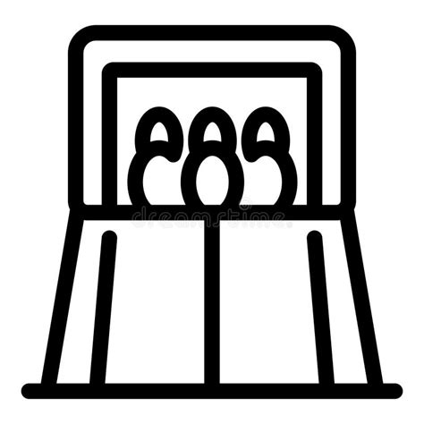 People Playing Arcade Game Throwing Balls Line Icon Vector Stock Illustration Illustration Of