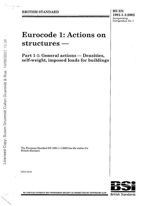 bs en 1991 1 1 2002 eurocode 1 actions on structures part 1 1